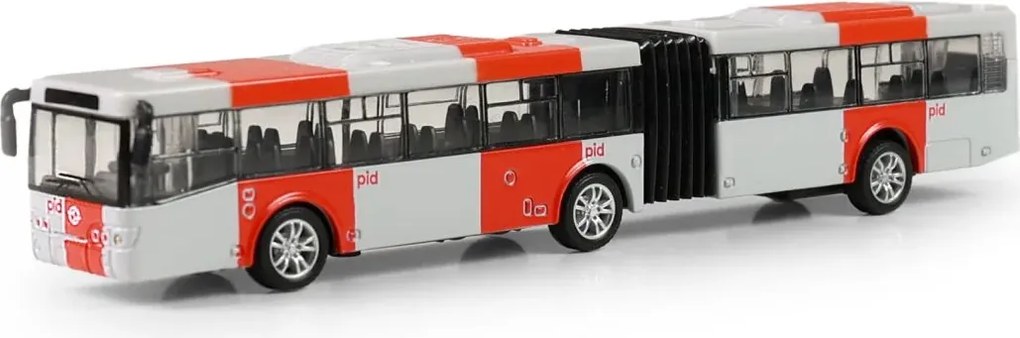 RAPPA Kovový kloubový autobus DPP - PID Praha červený, 18 cm