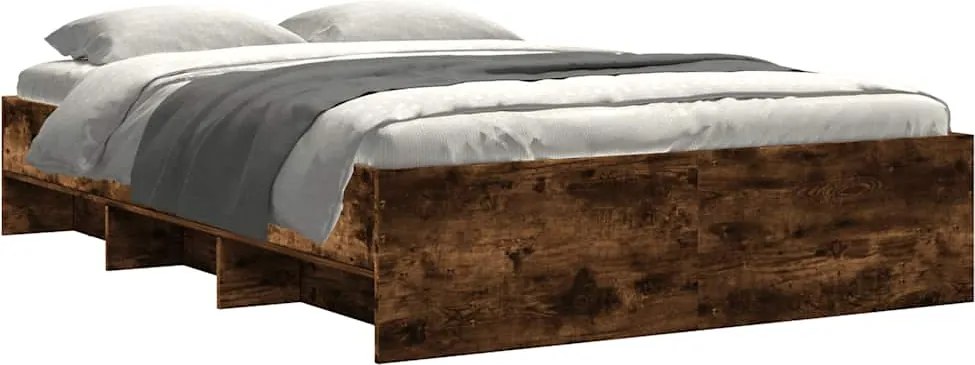 Rám postele bez matrace kouřový dub 140x200 cm kompozitní dřevo 3295657