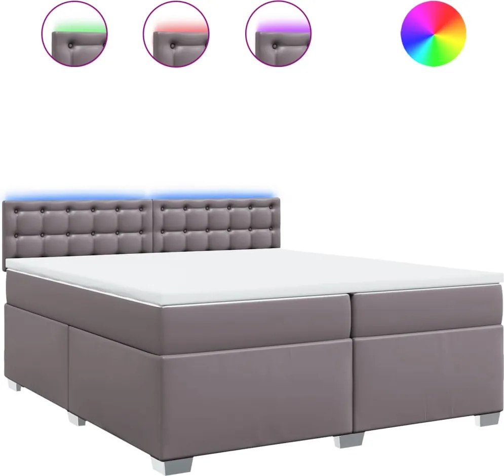 Box spring postel s matrací šedá 200x200 cm umělá kůže 3288438