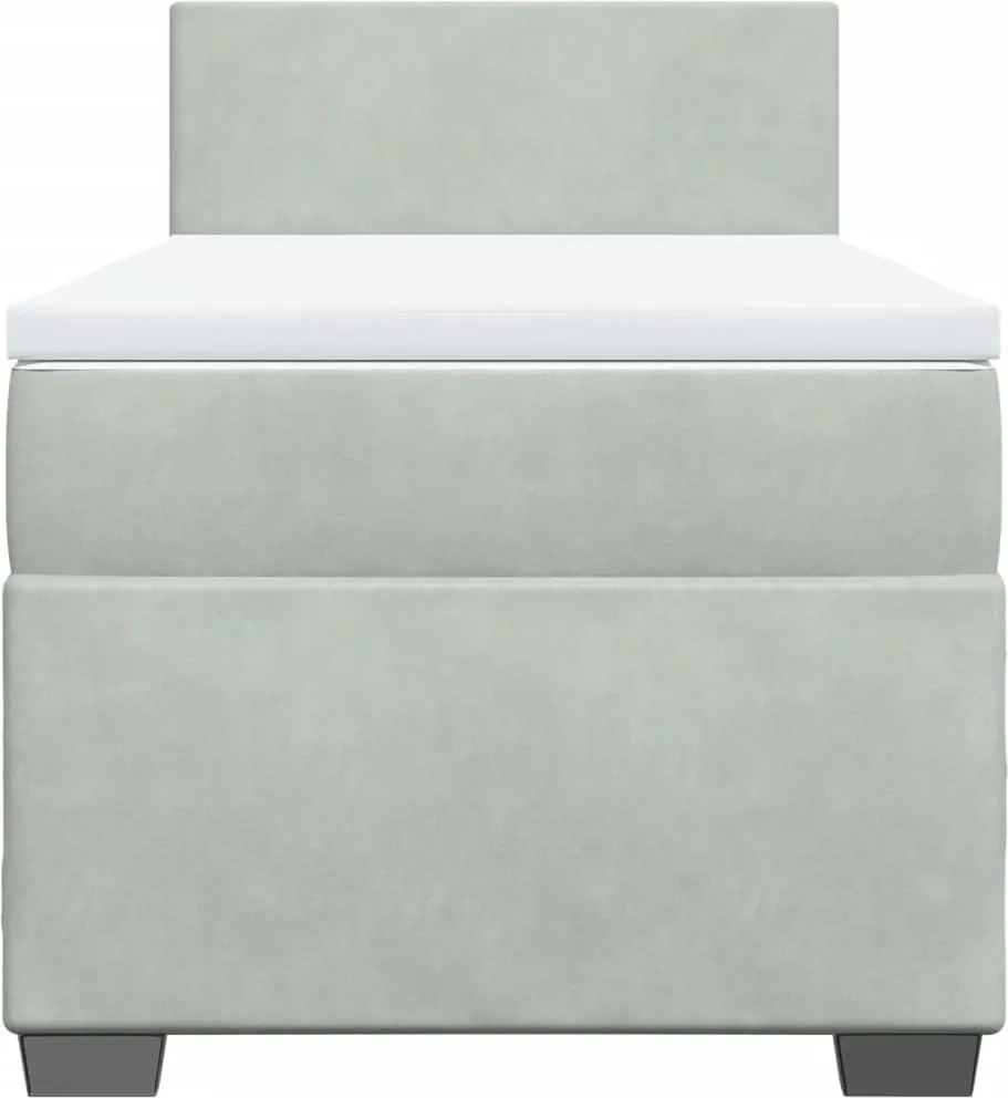 Box spring postel s matrací světle šedá 100x200 cm samet 3286228