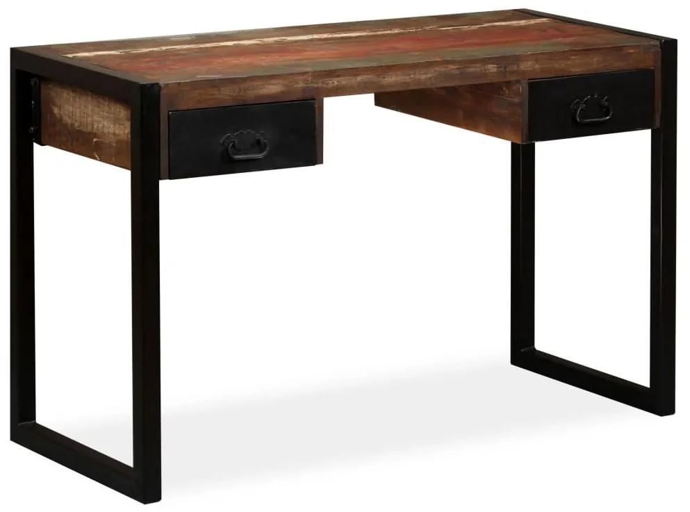 Psací stůl s 2 zásuvkami masivní recyklované dřevo 120x50x76 cm,  244905