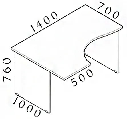 Rauman Ergonomický stůl Visio 140 x 70/100 cm Barva: Třešeň