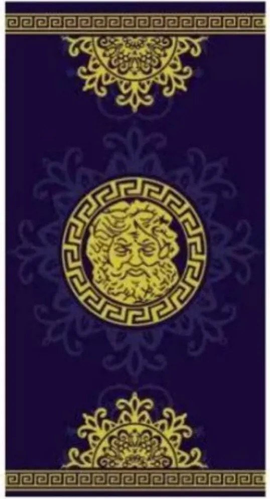 Velká oboustranná plážová osuška Zeus - tmavě modrá - 100% egyptská bavlna - 90×165 cm