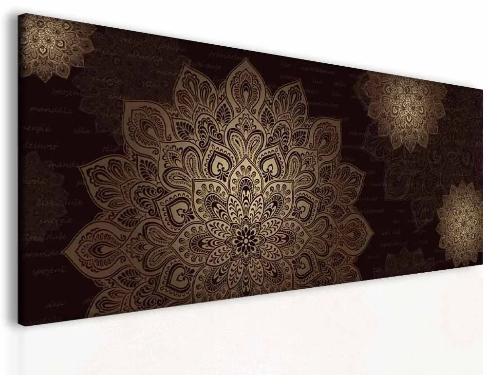 Obraz hnědá mandala Velikost (šířka x výška): 150x60 cm