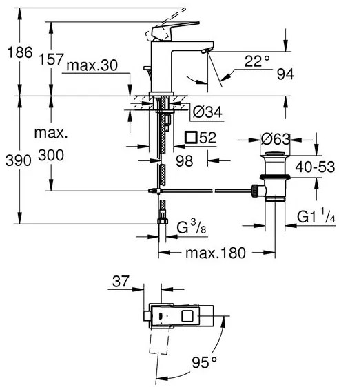 Grohe Eurocube Umyvadlová baterie G2339000E