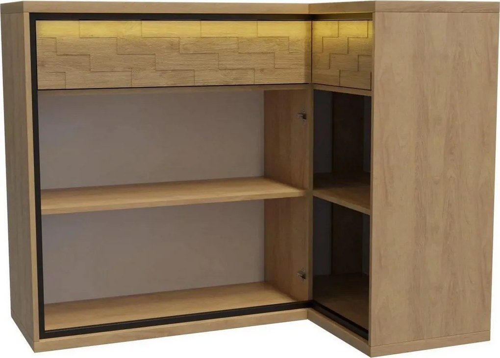 Casarredo - Komfort nábytek Komoda rohová PILETAS M-15 dub hickory pravá