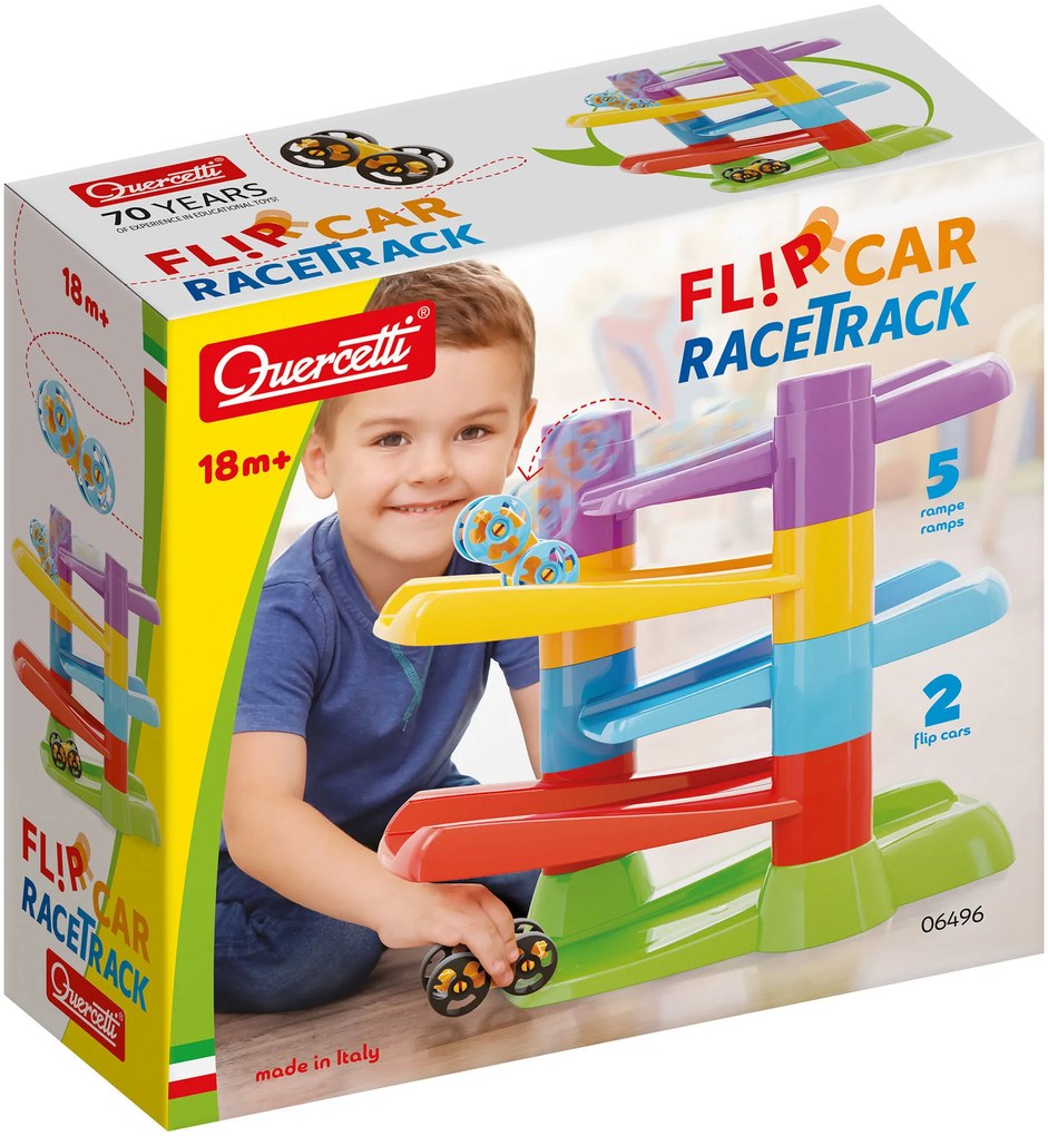 Quercetti flip car race track - překlápěcí autodráha
