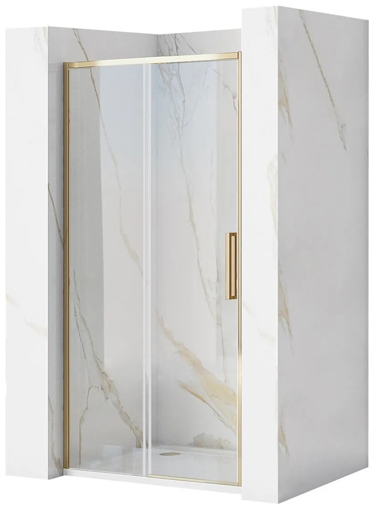 Rea - Sprchové dveře Rapid Slide - zlatá/transparentní - 100x195 cm L/P