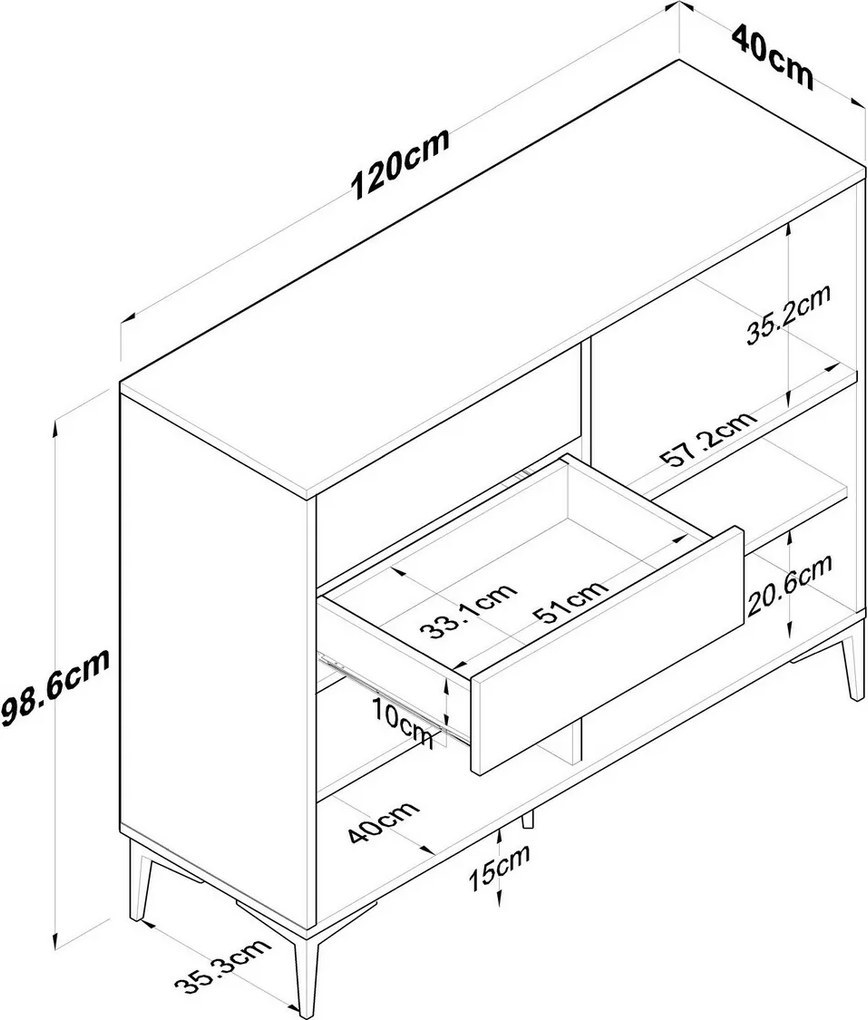 Skříň Jeby Walnut and White