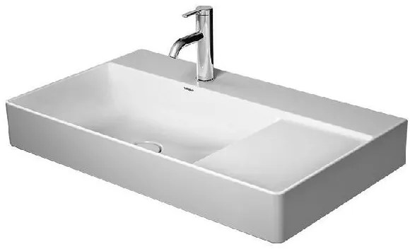 Duravit DuraSquare - Umyvadlo nábytkové 800x470 mm, s 1 otvorem pro baterii vlevo, DuraCeram, alpská bílá 2348800071