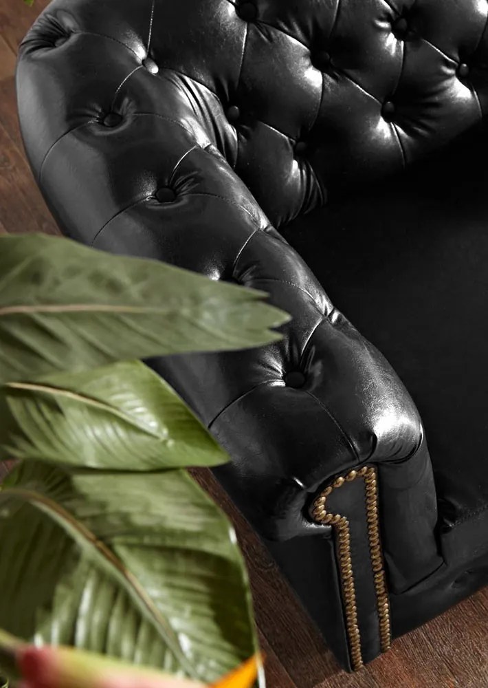 Askont Chesterfield Bis: Křeslo 1M Antik Black s puncy