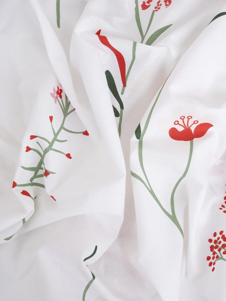 MK Lůžkoviny Bavlněný povlak na polštář Renforcé 40 x 60 cm - Vlčí máky bílé