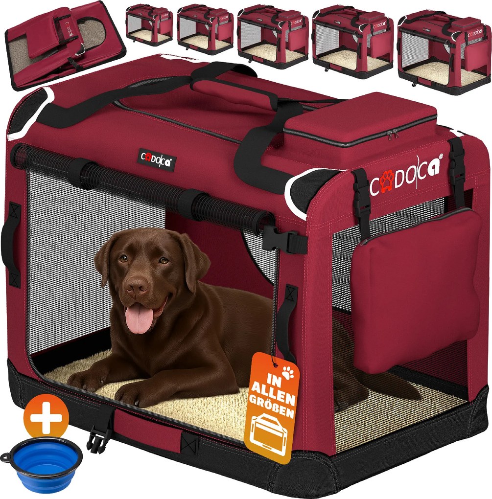 Box pro psa skládací XXL 90x60x66cm tmavě červená