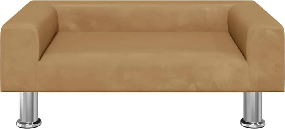 Pelíšek pro psy hnědý 70 x 45 x 26,5 cm samet 171923
