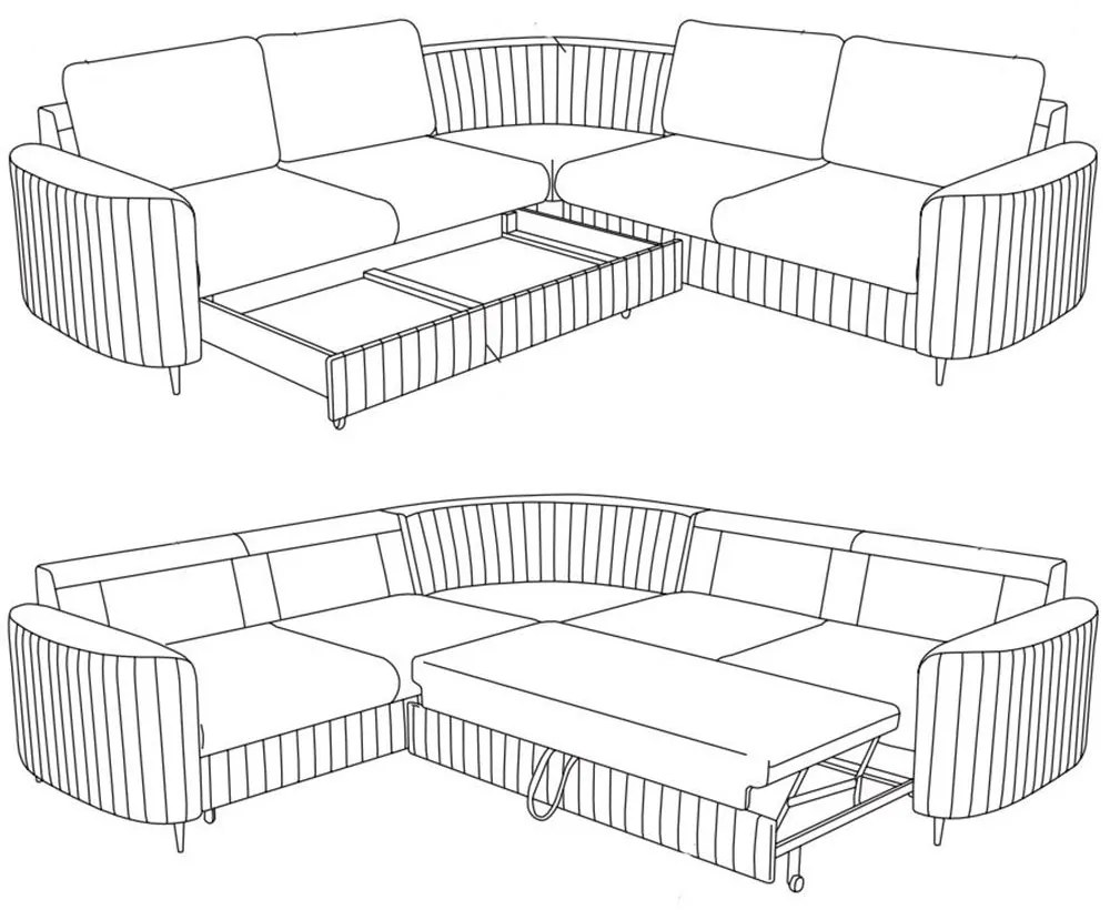 Sedací souprava LAREN | 255x255 | PRAVÁ | rozkládací + úložný prostor | VÝBĚR LÁTEK