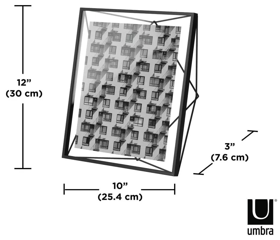 Černý kovový rámeček stojací/na zeď 25x30 cm Prisma – Umbra