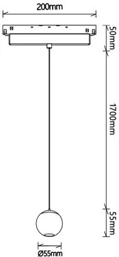 Mantra Magneto 48V Gruissan, černozlatý závěs LED 7W 3000K 38°, TRIAC, průměr 5,5cm