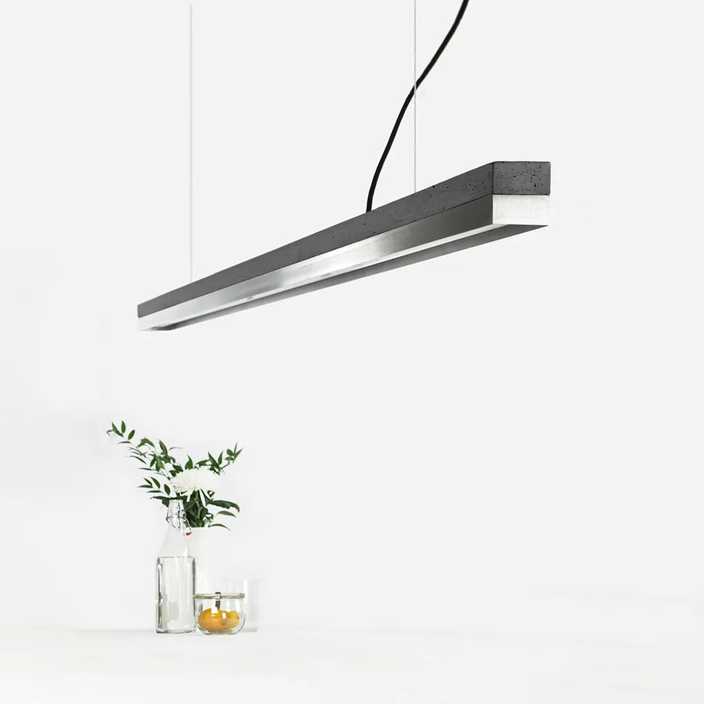 Designové lineární svítidlo z výjimečných materiálů C3 dark 182 cm  Designové lineární svítidlo z výjimečných materiálů C3 dark 182 cm Dekor: Nerezová…