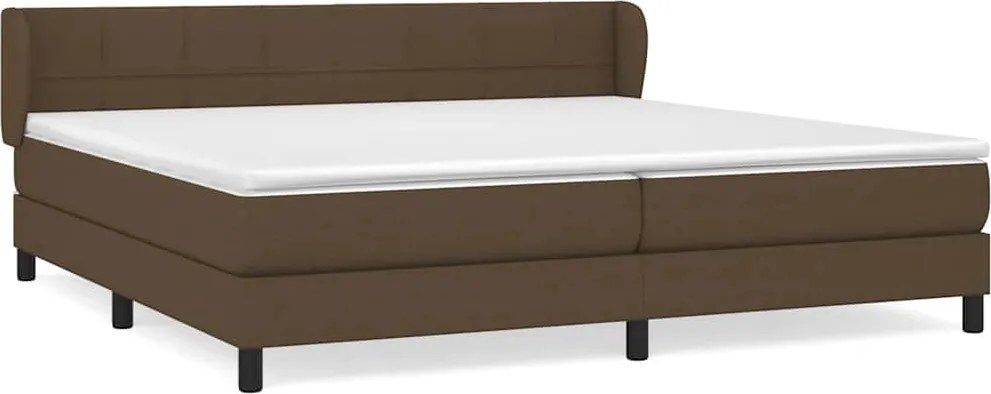 Box spring postel s matrací tmavě hnědá 200x200 cm textil 3126272