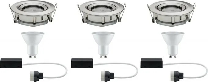 P 92900 Zápustné svítidlo LED Nova IP65 kulaté 7W GU10 železo 3ks výklopné - PAULMANN