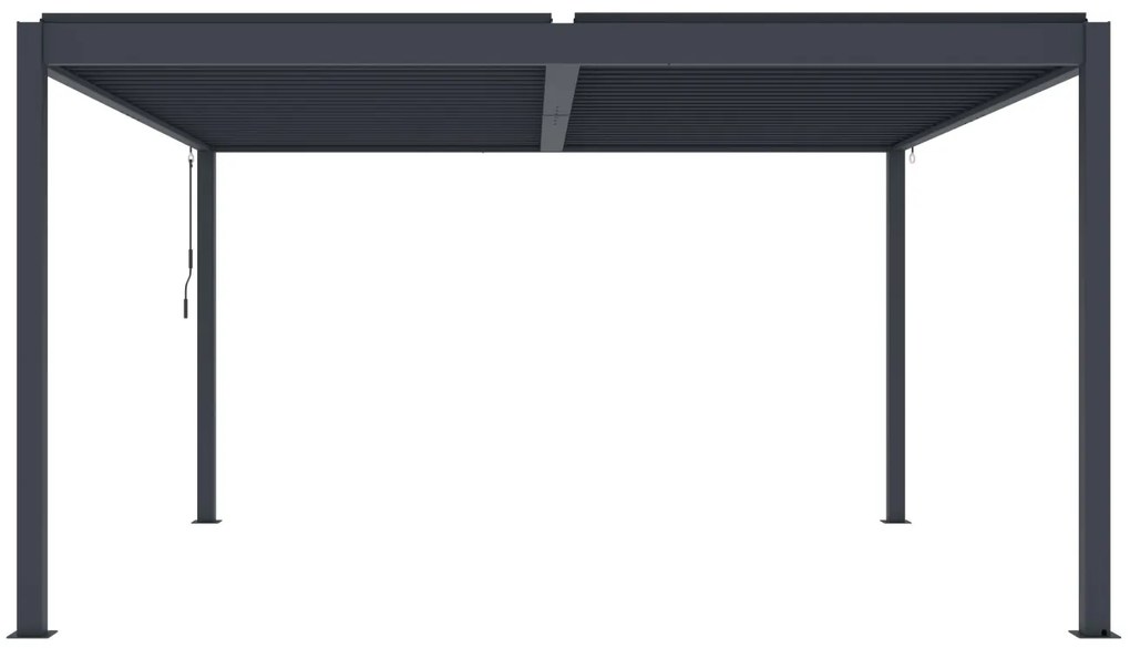 Hliníková bioklimatická pergola s lamelami BestBerg BBP-16G / 4 x 4 m / šedá