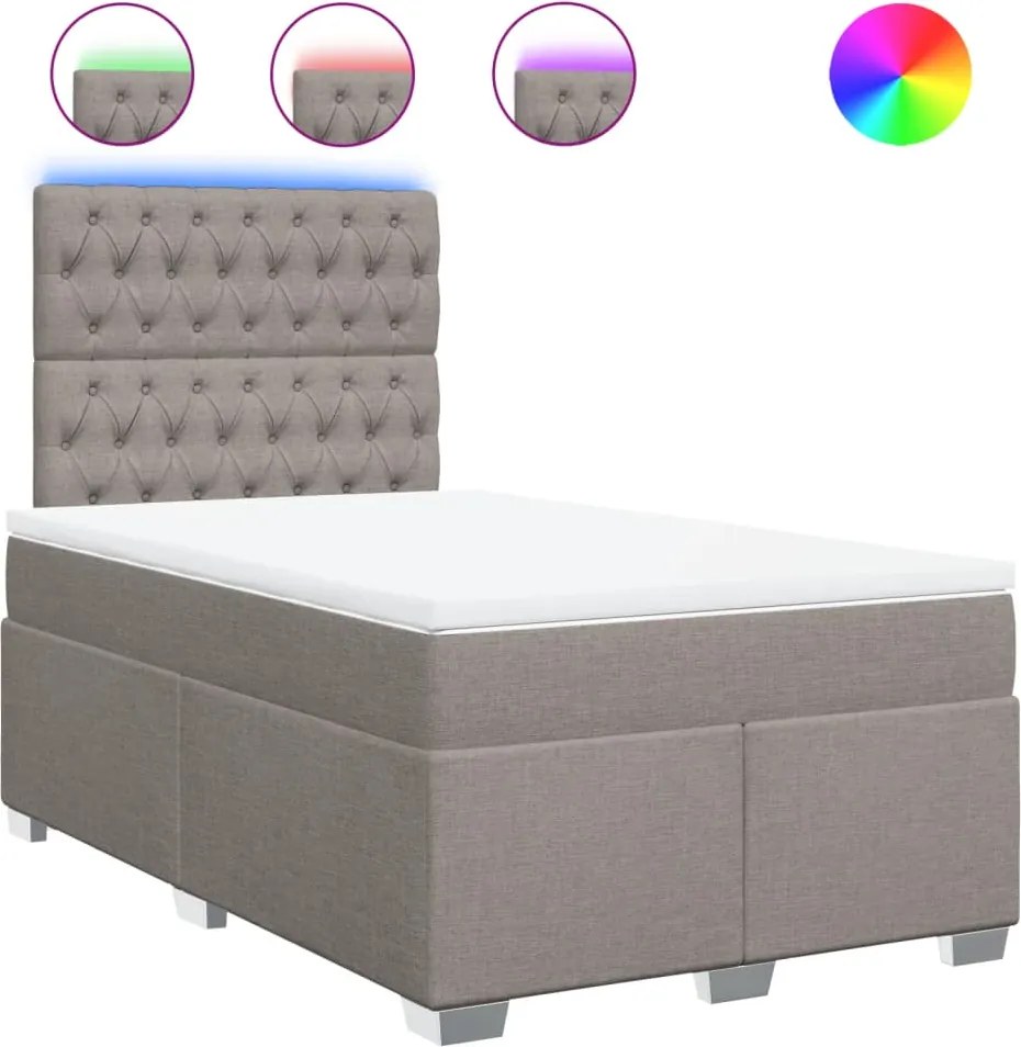 Box spring postel s matrací taupe 120x190 cm textil 3292738
