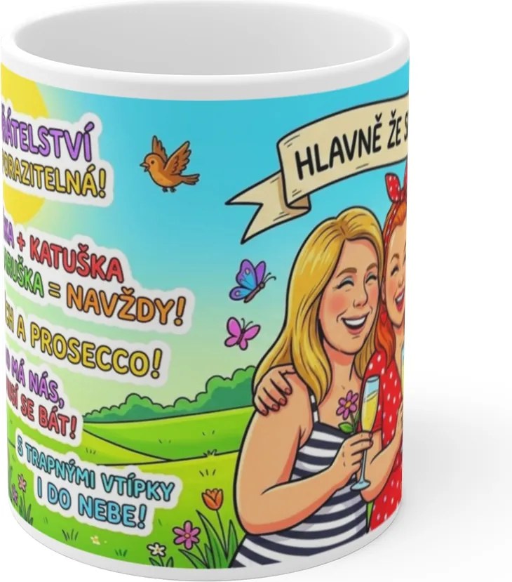 Personalizovaný hrnek z vlastní fotky pro kamarády a partu – Komiksový styl