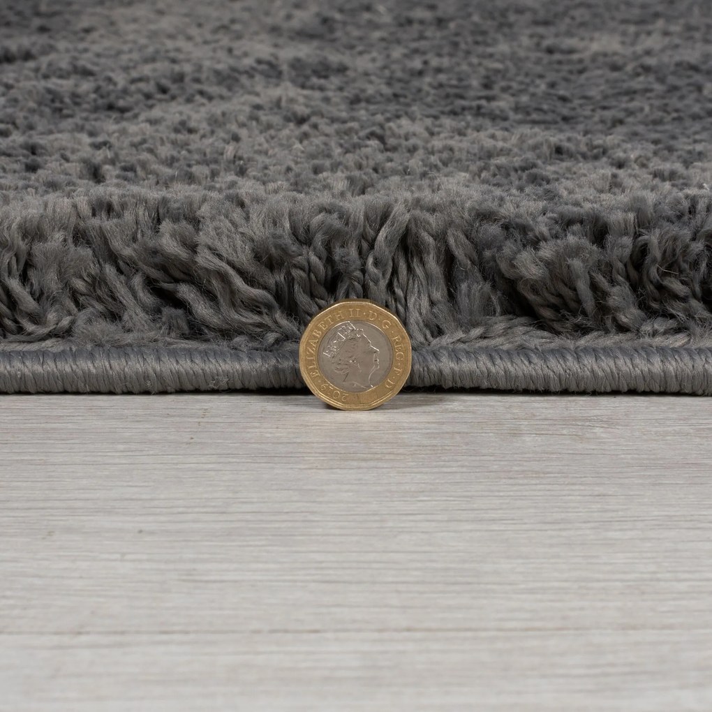 Kusový koberec Shaggy Teddy Charcoal, 120x170, šedá, obývacia izba, Flair Rugs