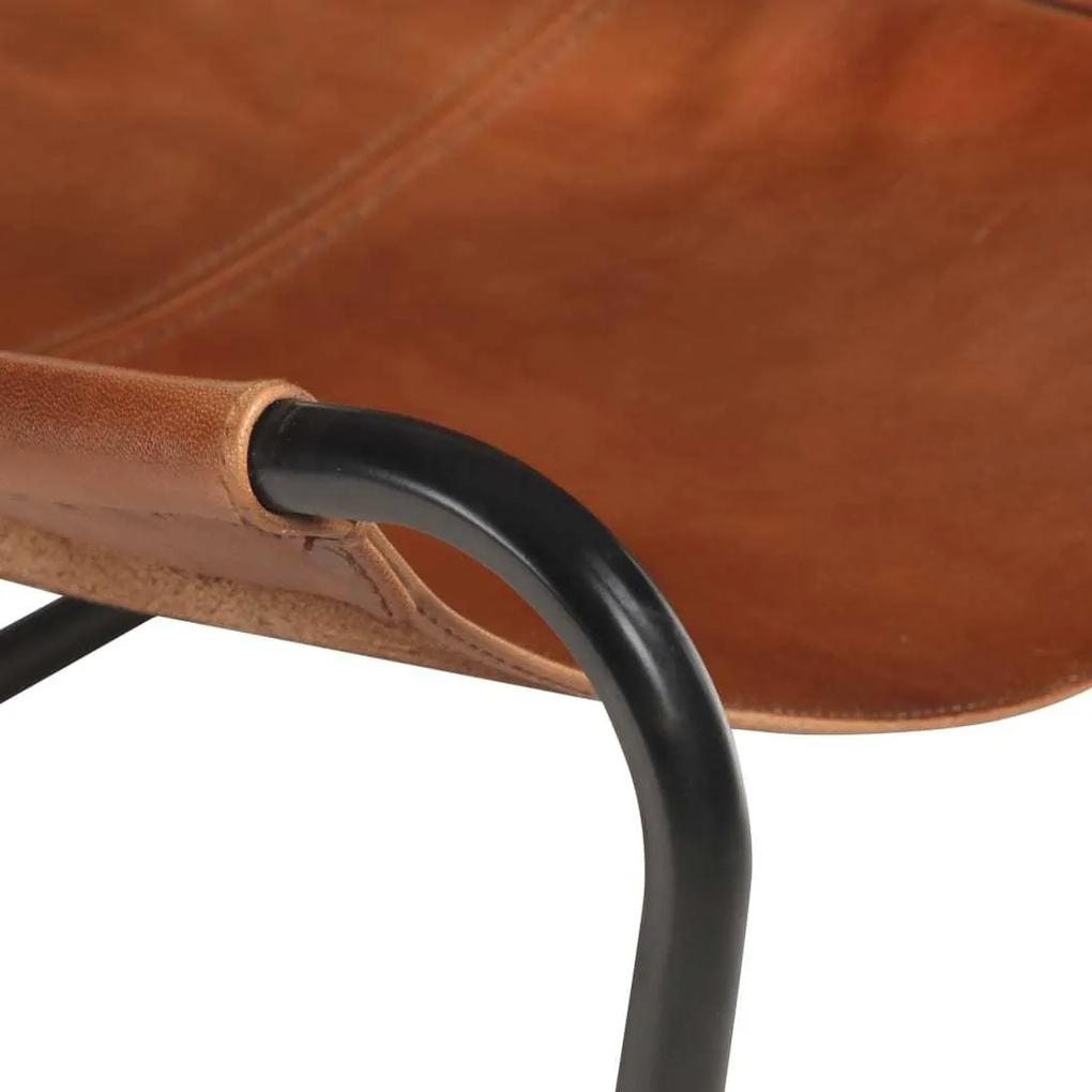 vidaXL Relaxační židle pravá kůže [323724] Barva: Černá