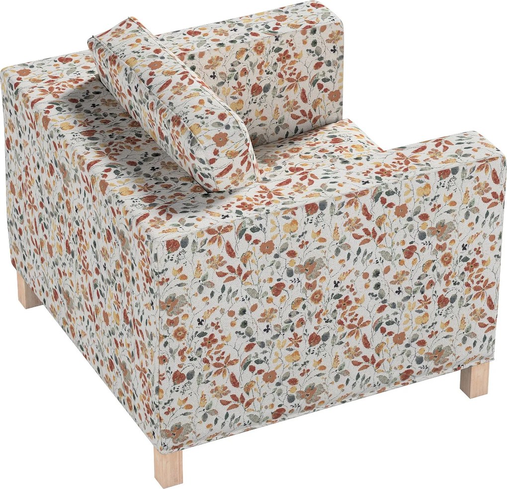 Potah na křesko IKEA Karlanda, krátký barva oranžová látka pletený vzor, vzorované