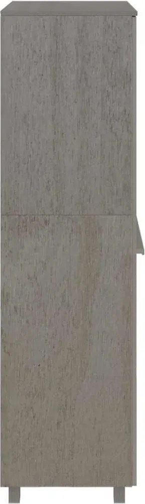 Šatní skříň HAMAR světle šedá 89 x 50 x 180 cm masivní borovice 340483