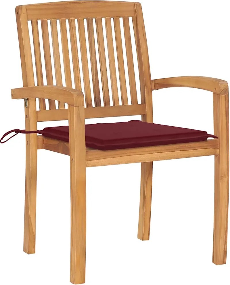 Stohovací zahradní židle s poduškami 4 ks masivní teak 3073219
