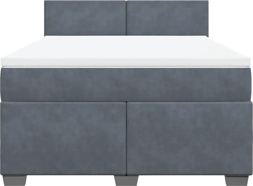 Box spring postel s matrací tmavě šedý 140 x 190 cm samet 3286301