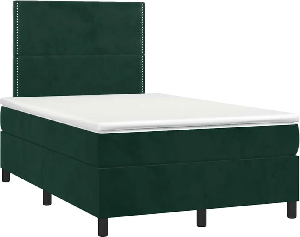 Box spring postel s matrací tmavě zelená 120 x 200 cm samet 3142956