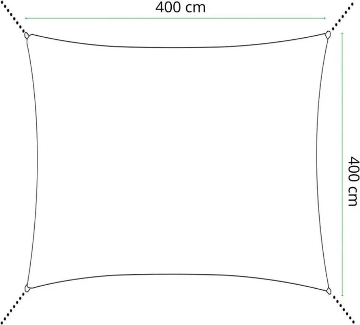 Stínící sluneční plachta 4x4 m SPRINGOS SN0054 tmavě šedá