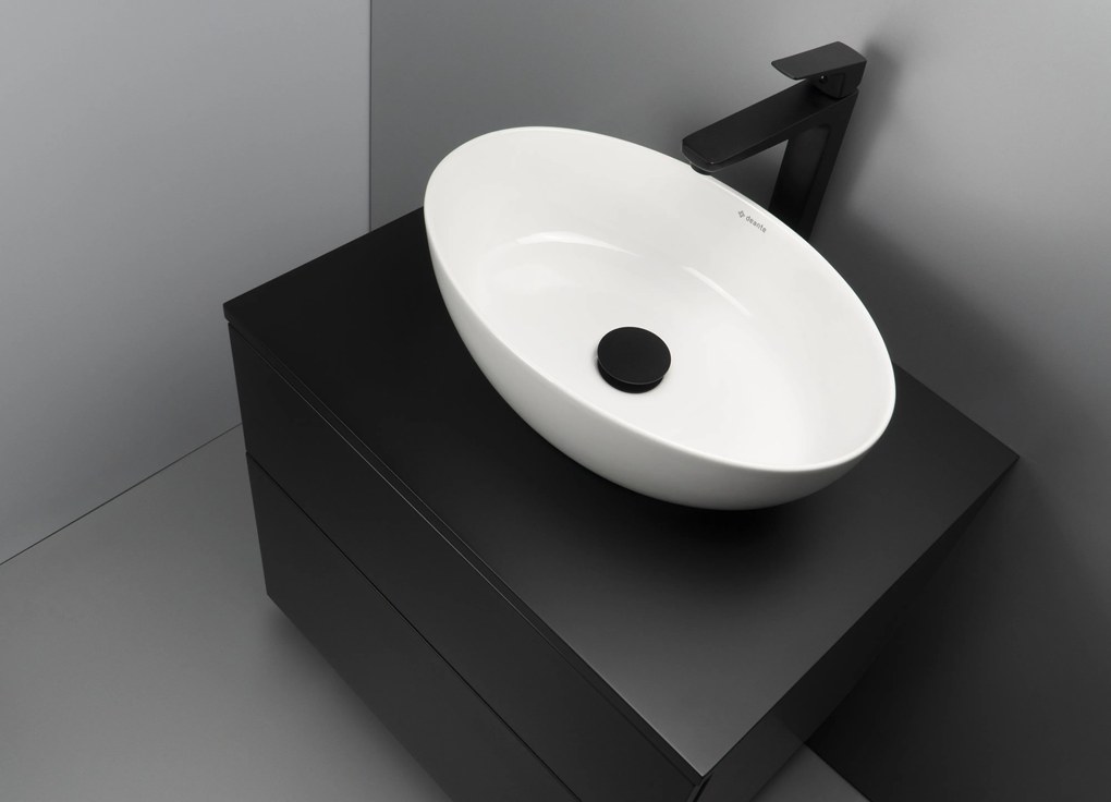Deante Prizma, závěsná skříňka s pultovou deskou 600x470x520 mm, černá matná, DEA-SDI_NB61