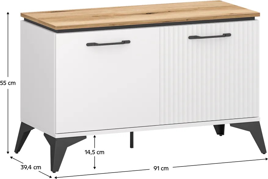 Kondela Botník, bílá/dub evoke, VELIS 2D