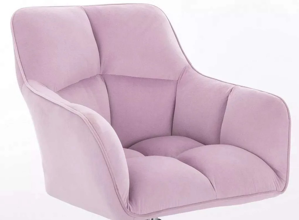 LuxuryForm DESIGN Otočné křeslo AMALFI VELUR na černé podstavě s kolečky - levandule