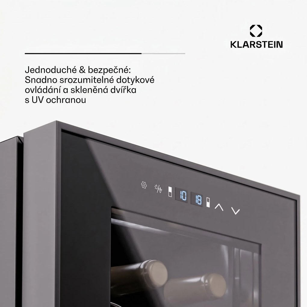 Klarstein Shiraz 27 Duo, vinotéka, 2 zóny, 83 l/27 lahví, 5-18 / 5-18 °C, dotykové ovládání