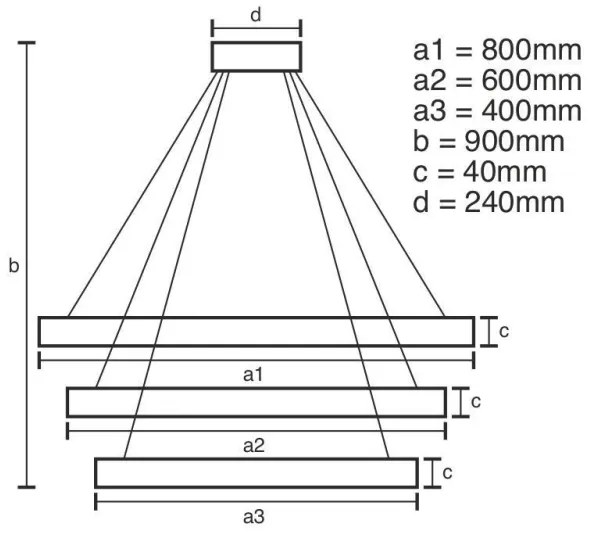 LED Stmívatelný lustr na lanku LED/125W/230V 3000-6500K + dálkové ovládání