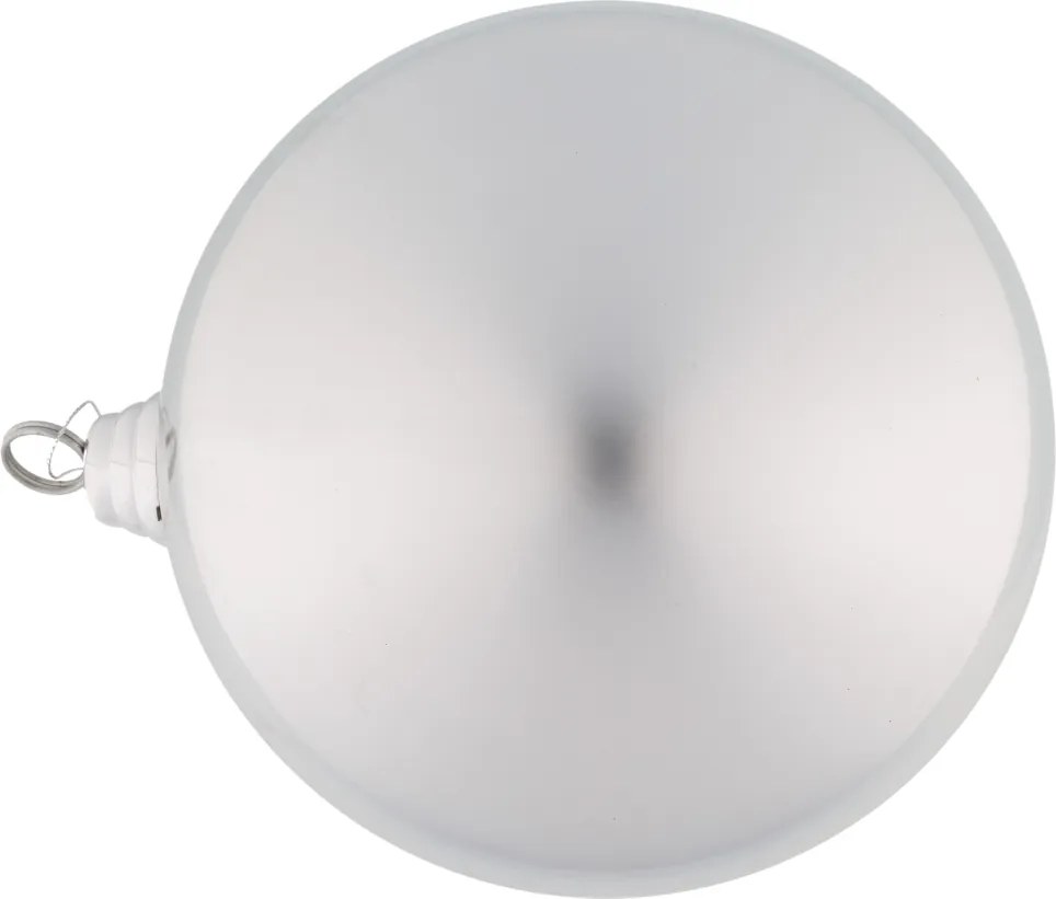 Velká vánoční koule 20 cm, stříbrná, lesklá, UV