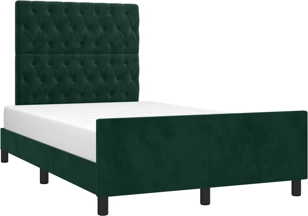 Rám postele bez matrace tmavě zelená 120 x 200 cm samet 3125931