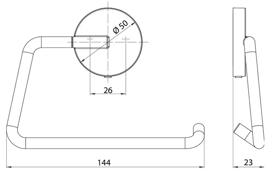 Emco Round - Držák papíru bez krytu, montáž pomocí lepení nebo vrtání, chrom 430000100