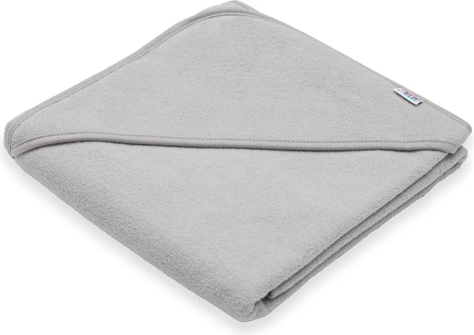 Dětská froté osuška s kapucí New Baby BASIC 80x80 šedá