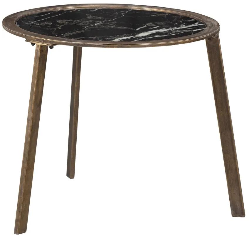 OnaDnes -20% Hoorns Černý skleněný odkládací stolek Laxon 58 cm