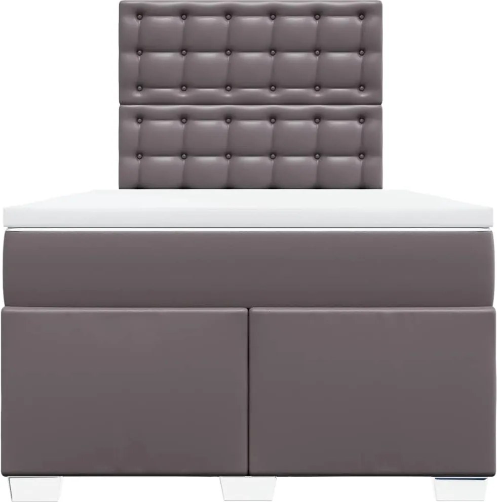 Box spring postel s matrací šedá 120x190 cm umělá kůže 3293014