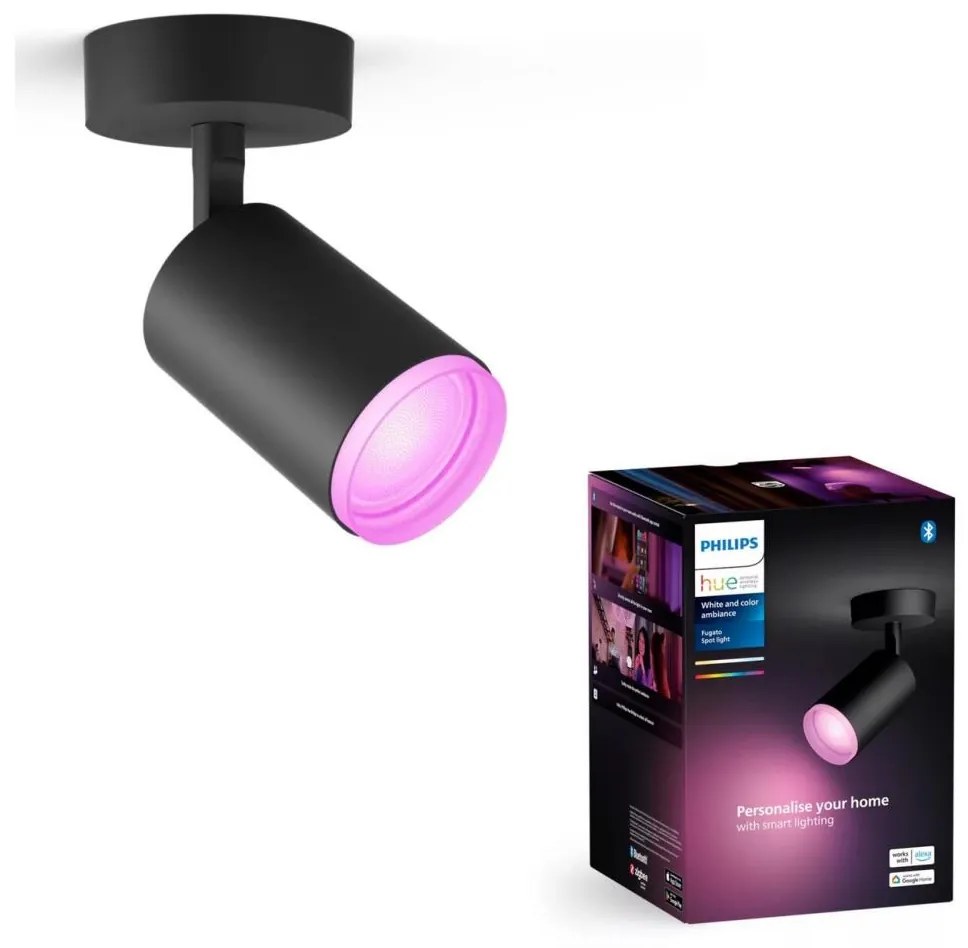 Philips - LED RGBW Stmívatelné bodové svítidlo Hue FUGATO 1xGU10/4,2W/230V černá