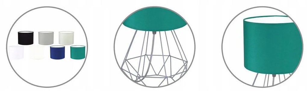 Stolní lampa Indigo, 1x textilní stínítko (výběr ze 7 barev), (výběr ze 3 barev konstrukce)