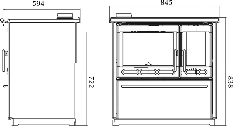 Sporák na tuhá paliva PLAMEN 850 GLAS - L béžový