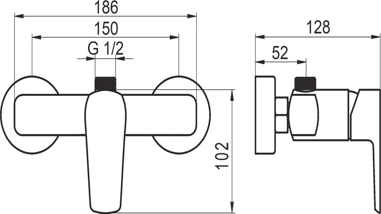 Novaservis Metalia 58 - Sprchová baterie, chrom 58062/1,0